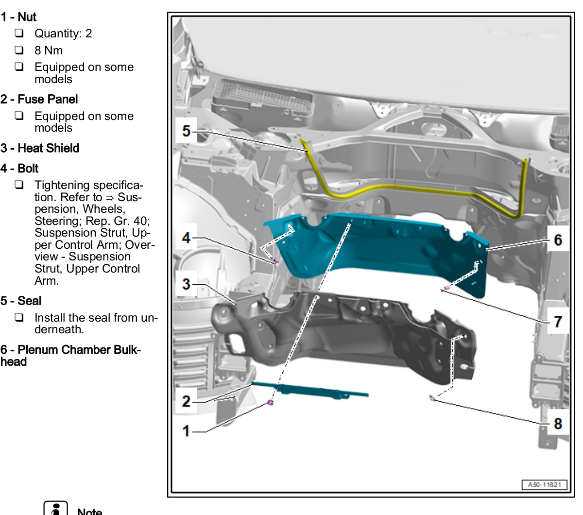 Audi A8L TDI (D4) delete downpipe, firewall, "Plenum Chamber Bulkhead" | TDIClub Forums
